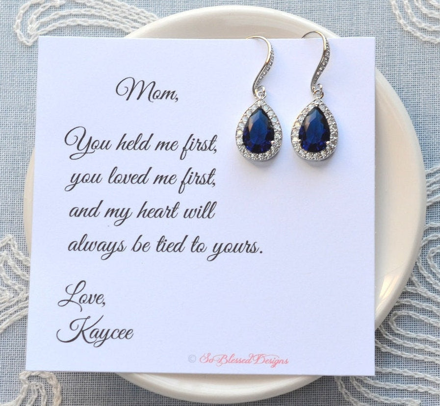 Sapphire Blue Mother of the Bride Earrings
